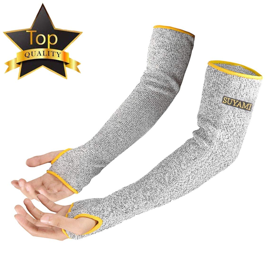 Arm Protection Sleeves, Cut Resistant Sleeves Level 5 Protection, Slash Resistant Anti Abrasion Safety Arm Guards (with thumb hole)