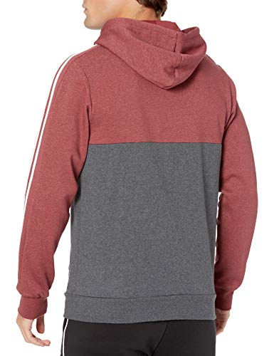 adidas mens Essentials Colorblock Hooded Track Top Legacy Red Melange/White Large