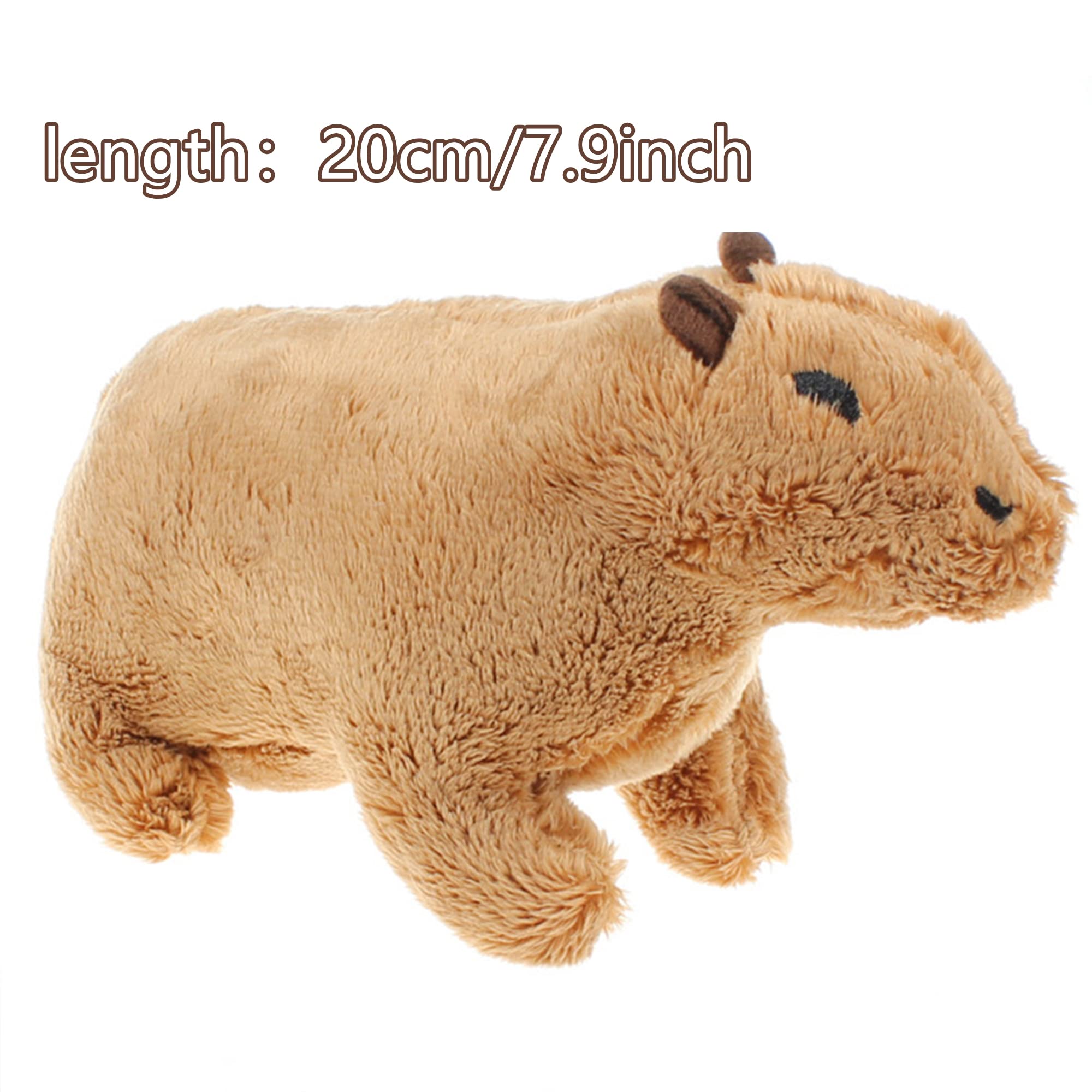Abawaka 7.9inch Capybara Stuffed Animal Realistic Capybara Plush Toy Simulation Small Otter Plushie Doll Farm Home Decor for Adults Kids (7.9inch)
