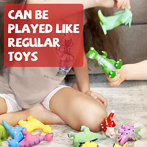 No Hole Baby Dinosaur Bath Toys for Toddler, 12 PCS Mold Free Kids Bathtub Pool Toys