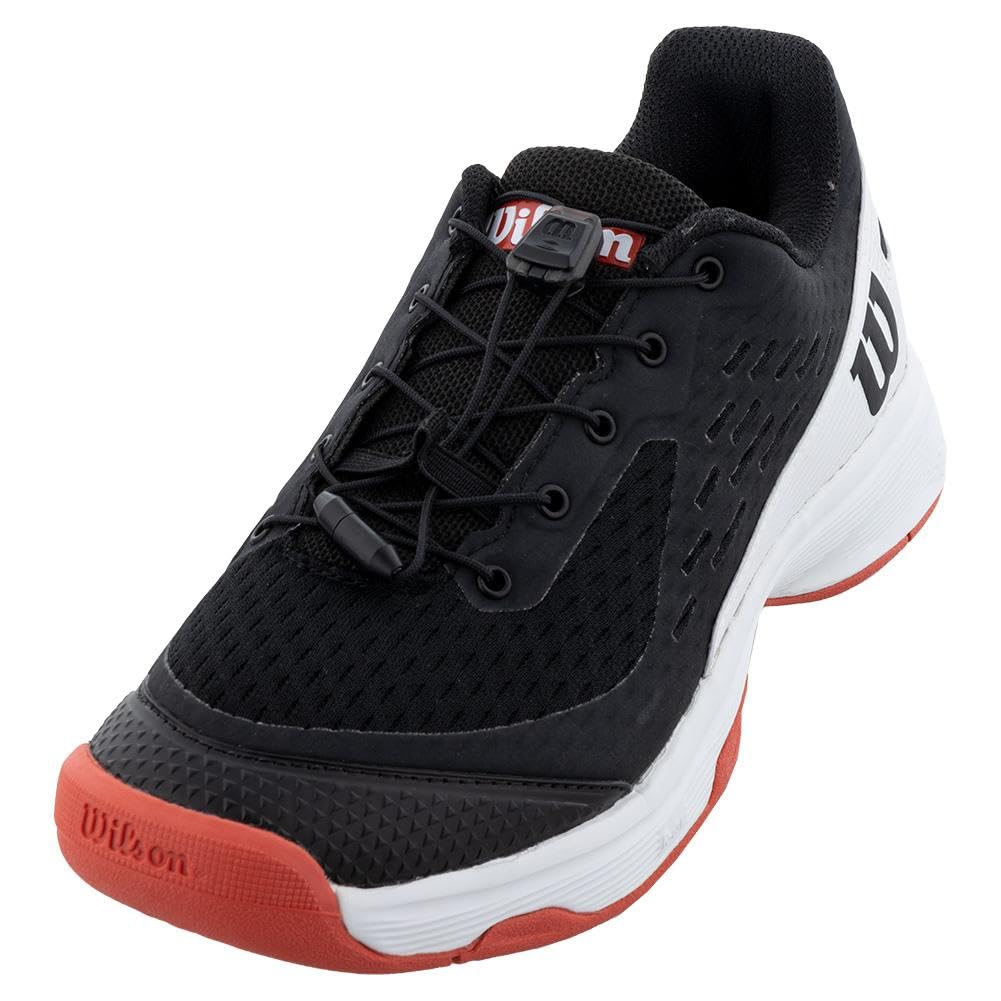 WILSON Rush Pro JR 4.0 QL (Little Kid/Big Kid) Black/White/Poppy Red 4 Big Kid Medium