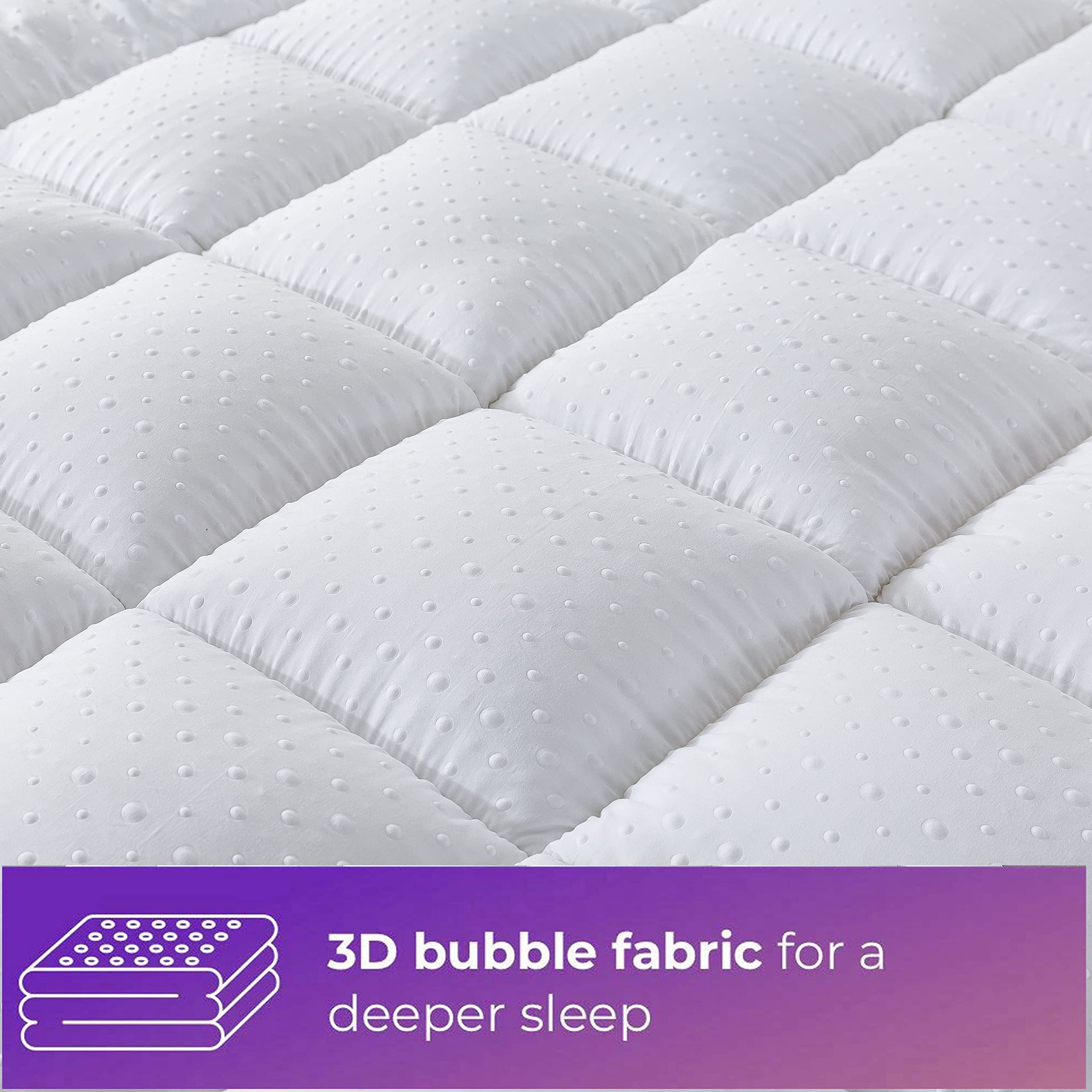YZ HOMTEX Mattress Topper Mattress Pad Protector - Quality Plush Luxury Down Alternative Pillow Top - 3inch Extra Thick Mattress Cover (Twin XL), White