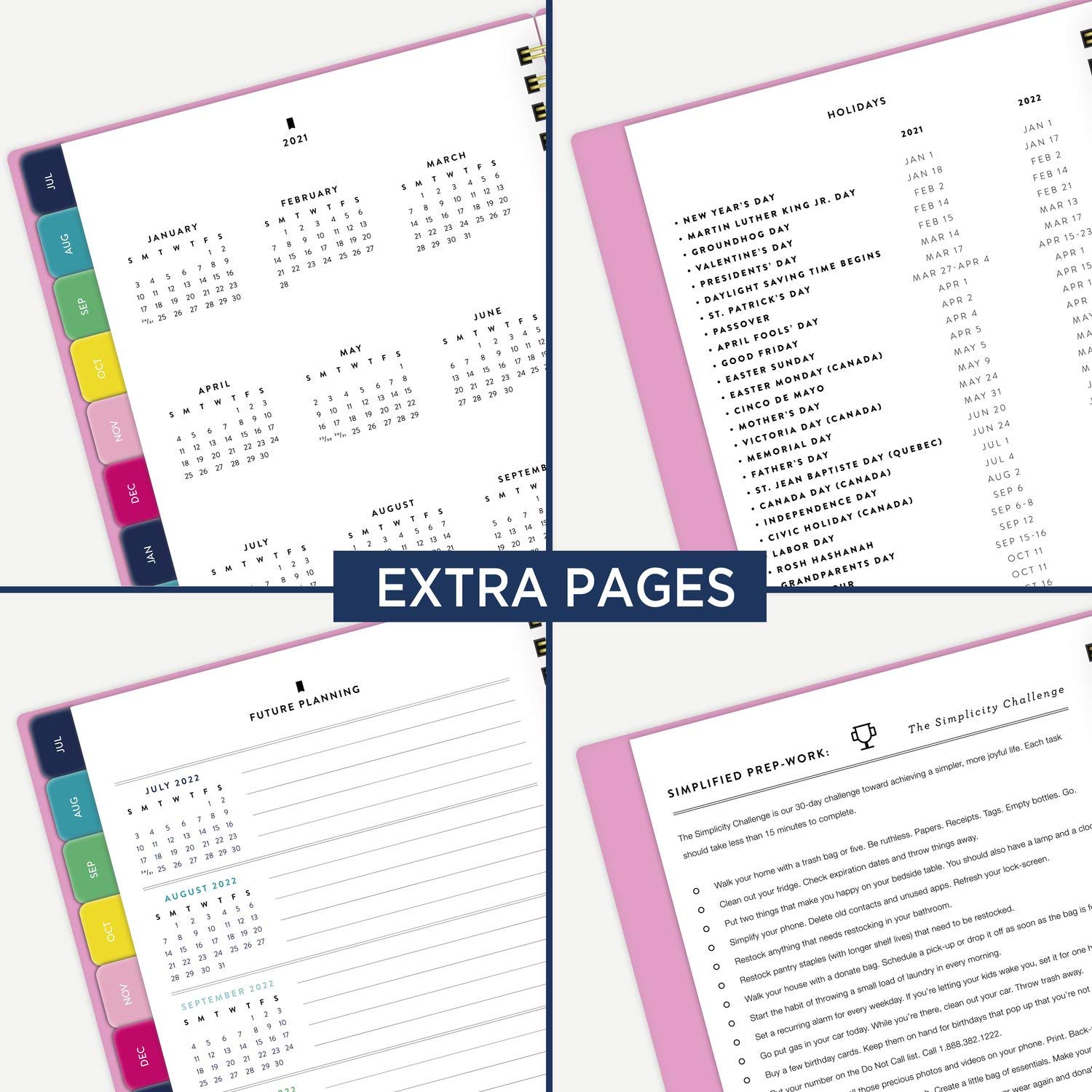 Academic Planner 2021-2022, Simplified by Emily Ley for AT-A-GLANCE Weekly & Monthly Planner, 8-1/2" x 11", Large, for School, Teacher, Student, Pink (EL65-905A)