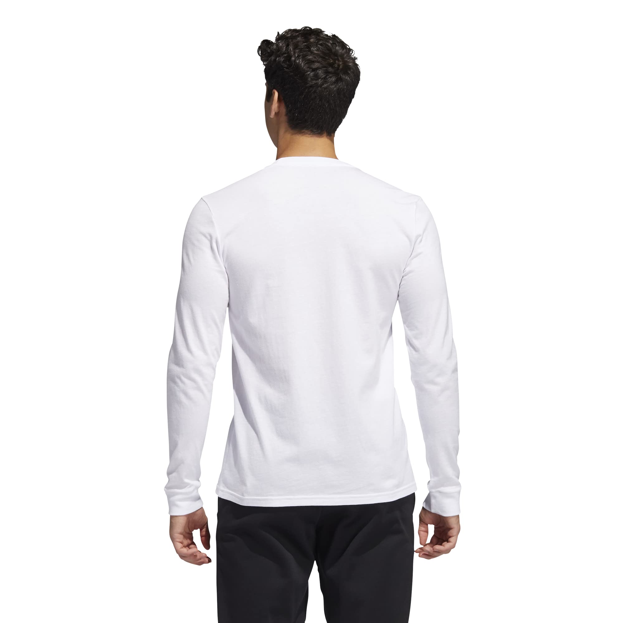 adidas Men's Basic Badge of Sport Long Sleeve Tee, White/Black, XX-Large