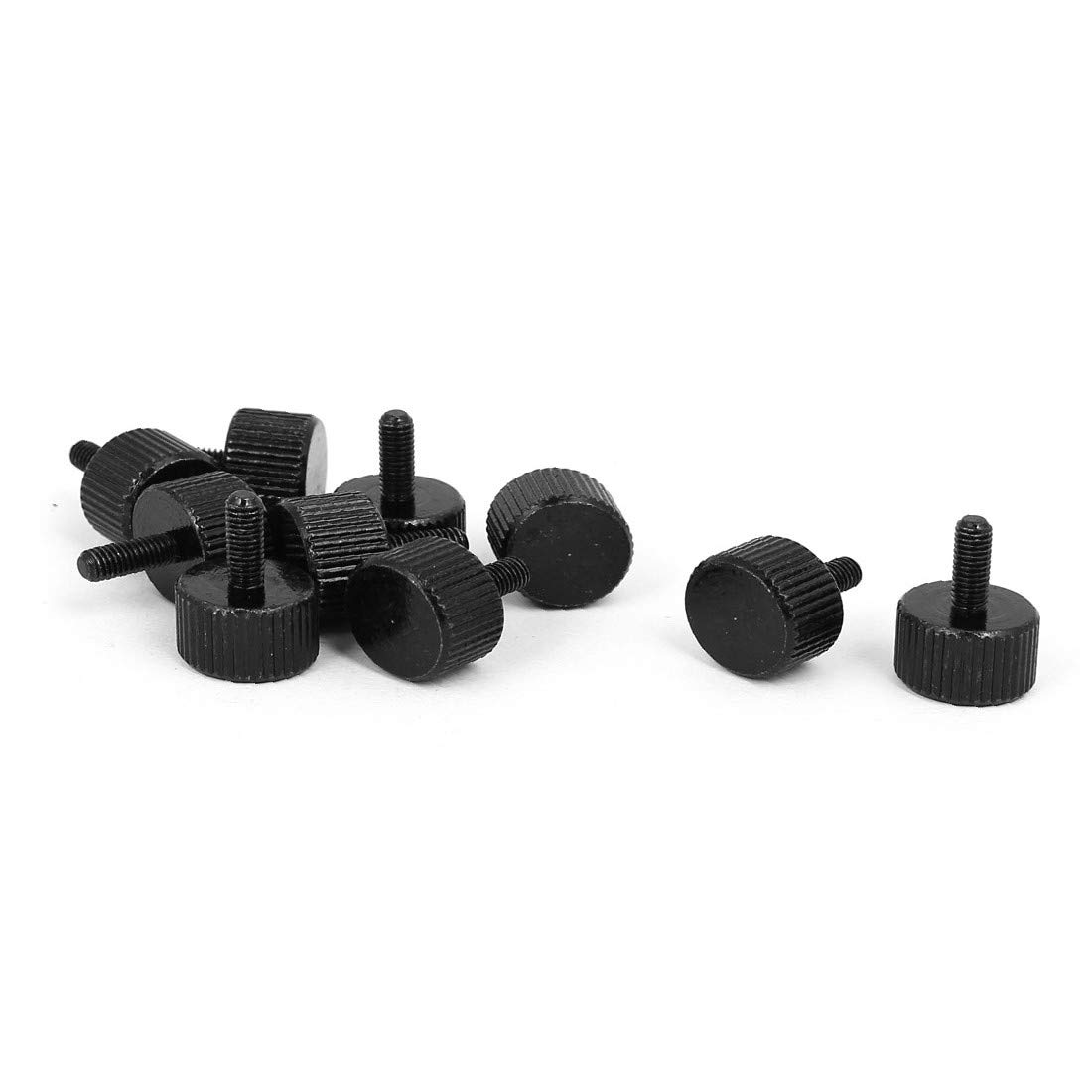 New Lon0167 M3x8mm Computer Featured PC Case Metal reliable efficacy Knurled Head Thumb Screws Black 10pcs(id:aac 47 6d 9a0)