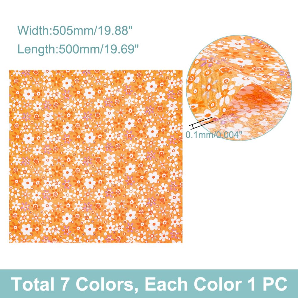 AHANDMAKER 7 Pcs(19.8 x 19.6 Inch) Fat Quarters Fabric Bundles, Floral Printed Sewing Supplies Quilting Patchwork Fabric Fabric Cotton Fabric DIY Making Supplies for DIY Craft Sewing