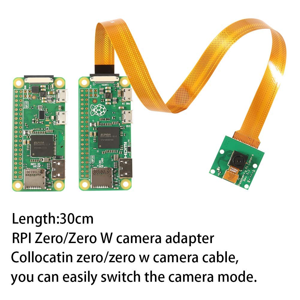 Aoicrie for Raspberry pi Zero Camera Module 5MP 1080p OV5647 Sensor Video Compatible with Pi Zero Ribbon Cable&FPC Cable for Raspberry Pi Model A/B/B+,Pi 2 for Raspberry Pi 3,3B+ Pi Zero/Zero W Pi 4