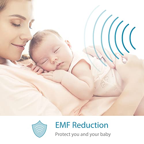Moonybaby Low EMF Baby Monitor with Remote Pan Tilt Cameras, Split 60, 5" HD 720p Split Screen, Auto Noise Reduce, No WiFi, Long Range, 20 Day Battery Life, 2-Way Talk, Lullabies, VOX/Voice Activation