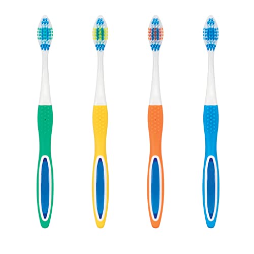 Practicon SmileGoods A401 Toothbrush, 40 Tuft, Soft Bristle, Individually Packaged Toothbrushes, Assorted Colors, Bulk Pack of 72