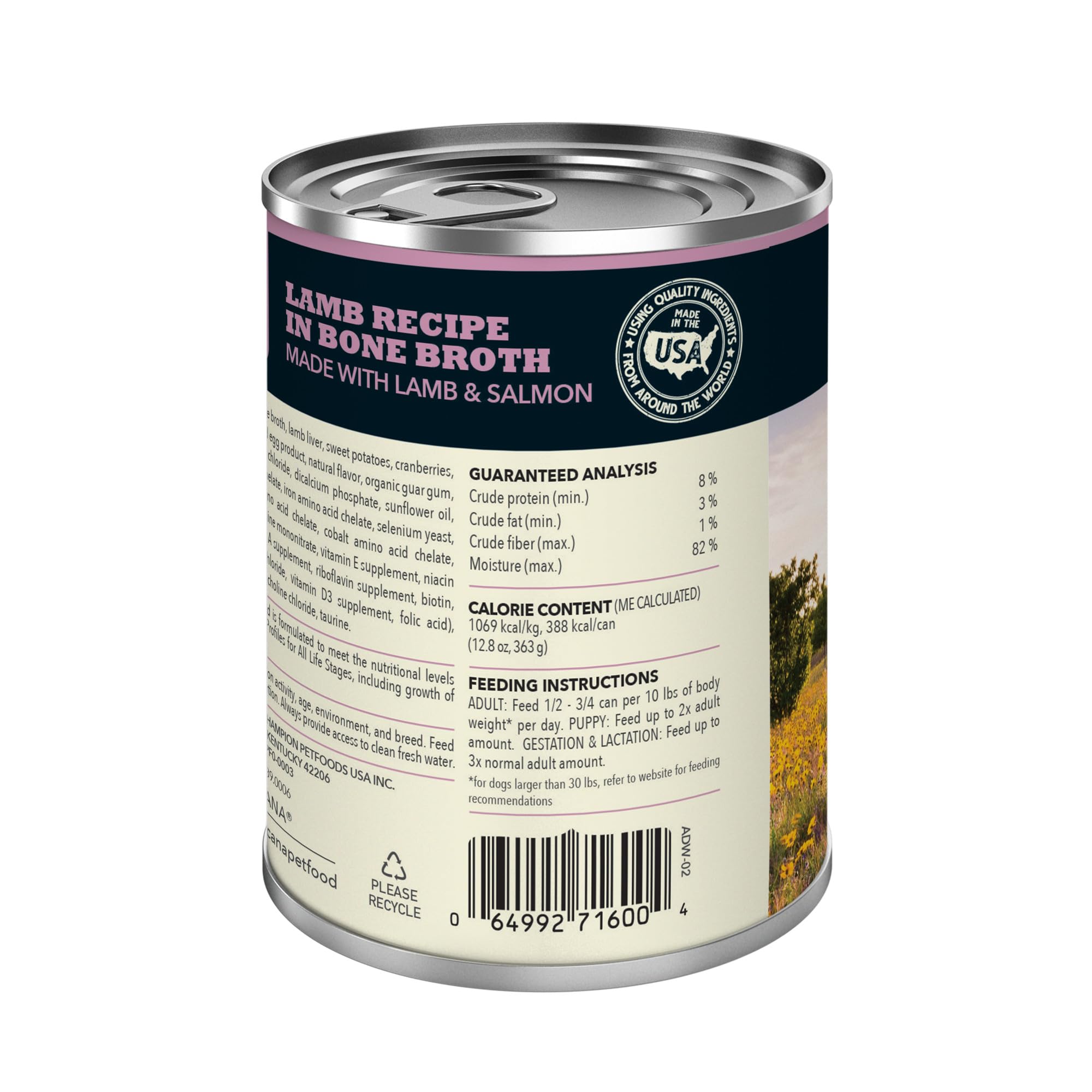 ACANA Premium Chunks Wet Dog Food, Lamb Recipe in Beef Bone Broth and beef liver, 12.8oz (Case of 12)