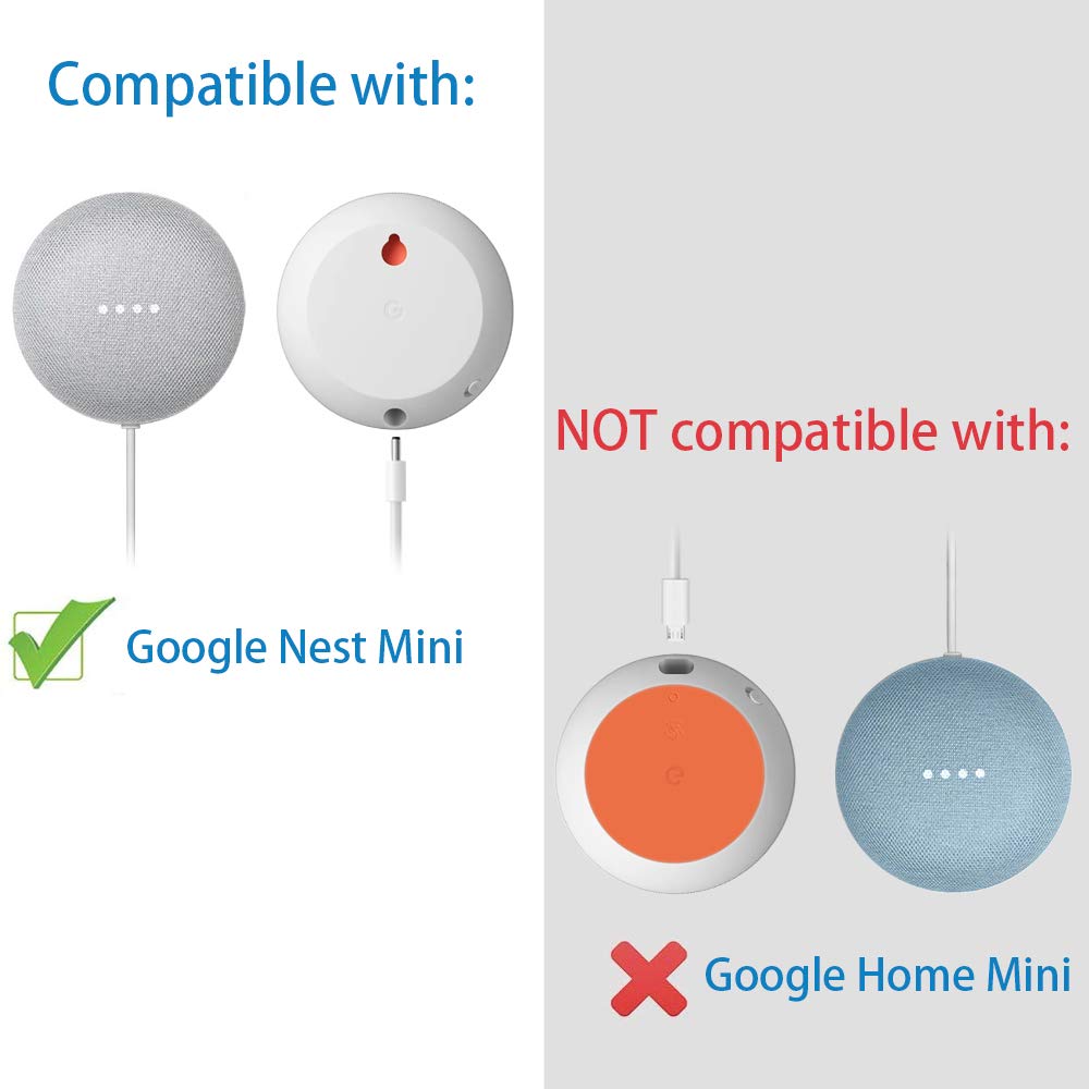 Caremoo Google Nest Mini Wall Mount Holder, Space-Saving Design Outlet Mount, Perfect Cord Management for Google Nest Mini 2nd Generation (White, 3 Pack)