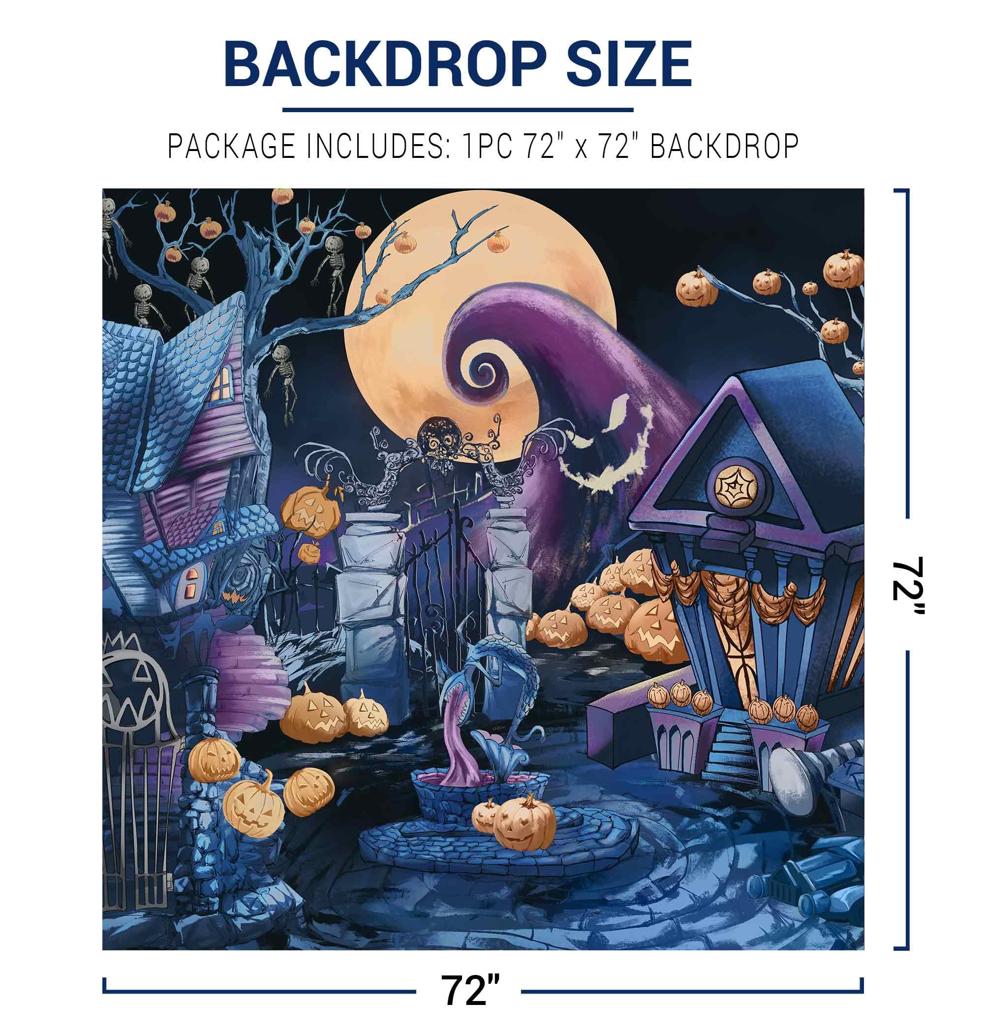 Allenjoy 6 x 6 FT Halloween Nightmare Backdrop Trick Or Treat Photography Background Home Trunk Party Decorations Banner Photo Booth Supplies