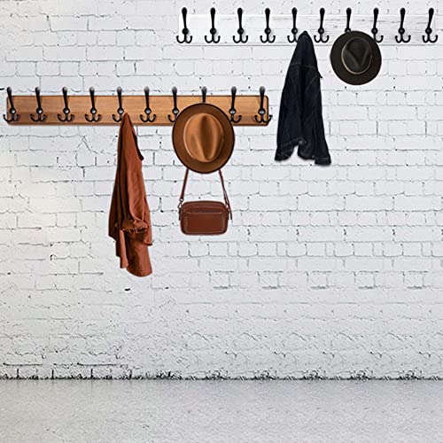 WEBI Coat Rack Wall Mount,Coat Hooks Wall Mounted,16ββ Hole to Hole,Wood Coat Hanger Wall,Hook Rack Rail,5 Triple Hooks for Hanging Coats,Jacket,Clothes