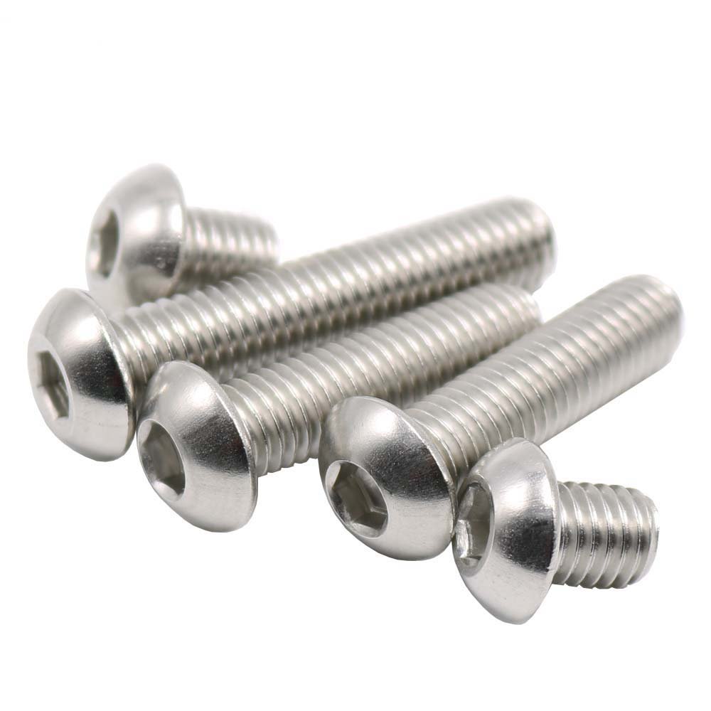 M2 Button Head Hex Socket Screws,Full Thread,Stainless Steel,100 Piece (M2 x 10 mm)