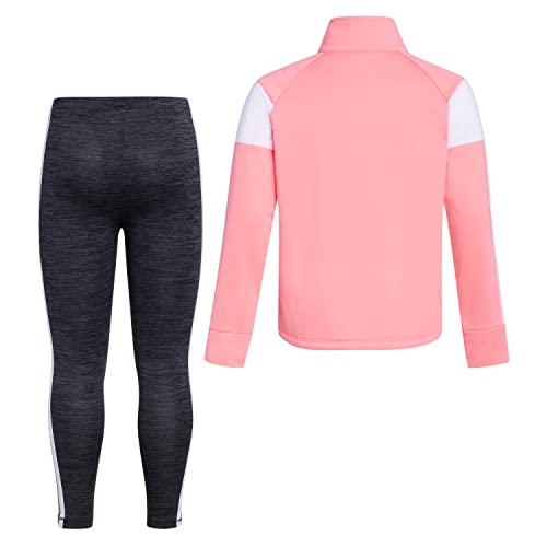 adidas Girls 2 Piece Tricot Jacket & Tight Set, Acid Red, 6X