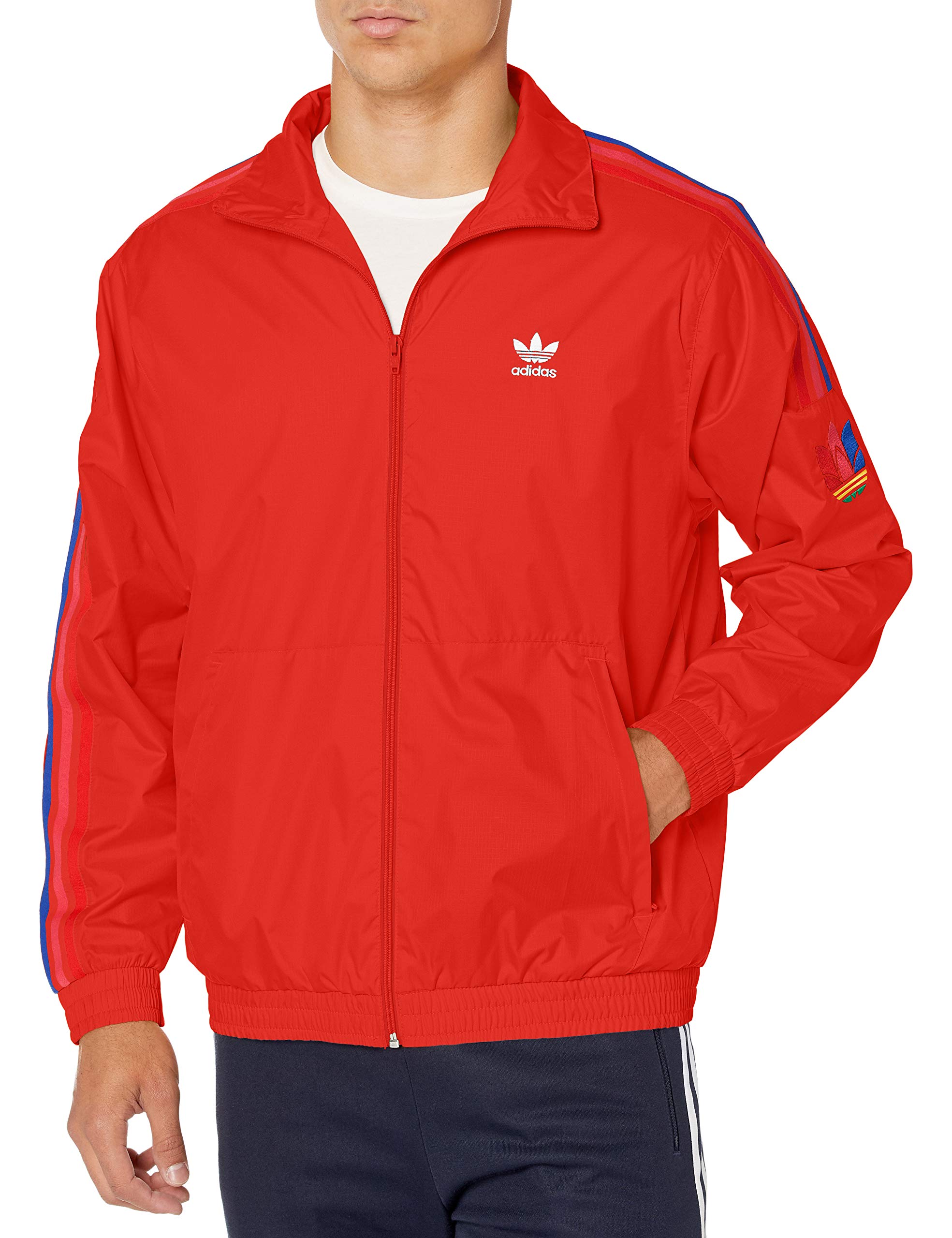 adidas Originals Men's 3D Trefoil 3-Stripes Track Jacket, Active Red, XS