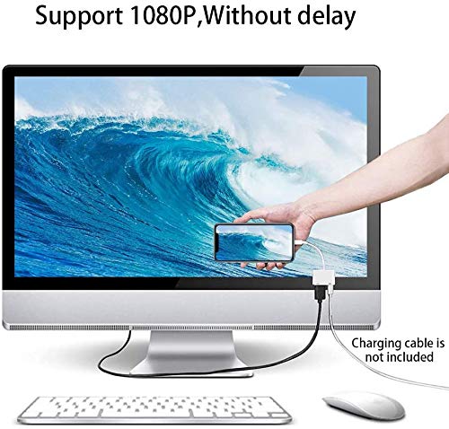 Apple Lightning Digital AV Adapter,1080P Lightning to HDMI Cable Sync Screen HDMI Connector Need Charging Power Support iPhone 11 Pro/XR/Xs/X/8/7 Plus,iPad to TV Projector Monitor Support All iOS