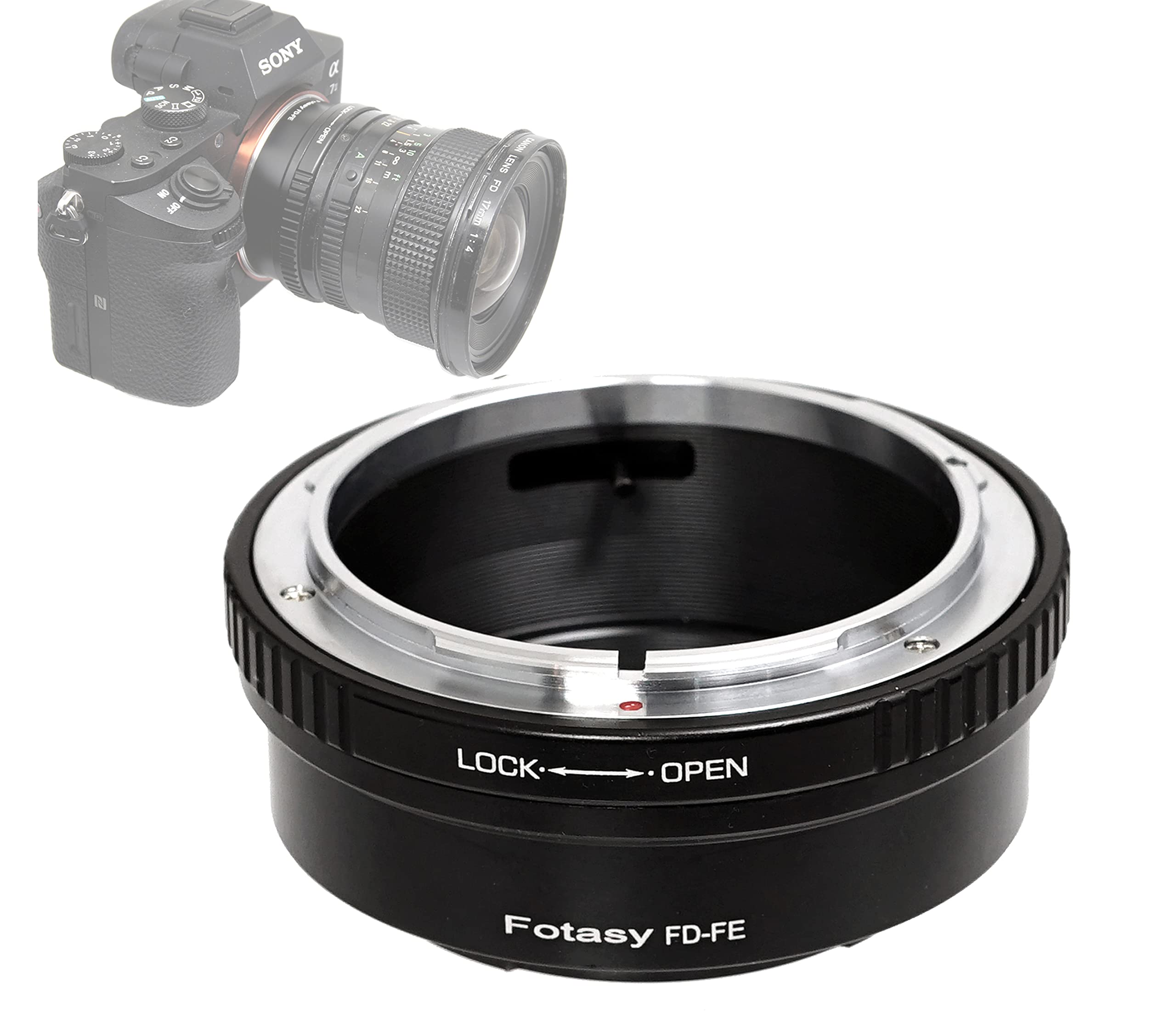 Fotasy Cannon FD Lens to E Mount Adapter, FD E Mount, FD Lens to E, Compatible with Sony Mirrorless a7 a7R a7s II III IV a9 a7c Alpha 1 a6600 a6500 a6400 a6300 a6100 a6000 a5100 a5000 a3500 ZV-E10
