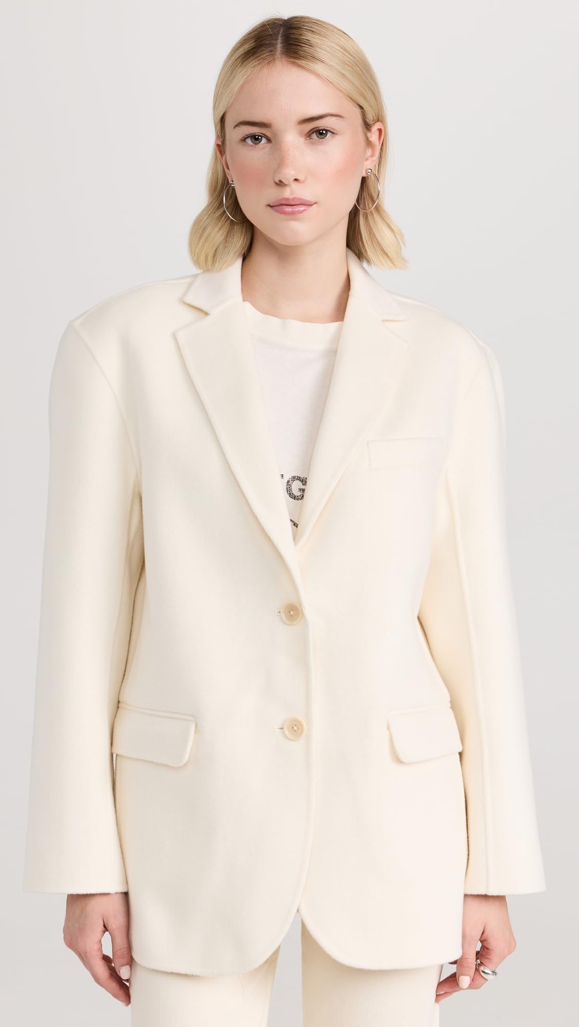 ANINE BING Women's Quinn Blazer, White, XS