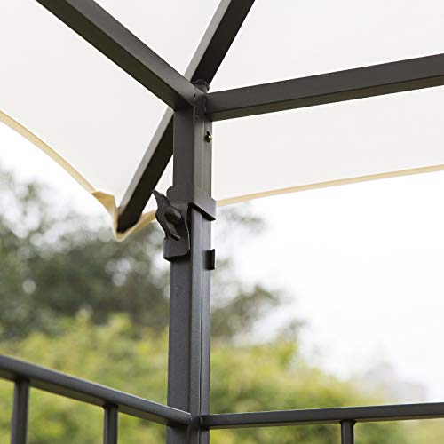 Outsunny 10' x 10' Patio Gazebo, Double Roof Outdoor Gazebo Canopy Shade Shelter with Metal Corner Frame Screen Wall, for Garden, Lawn, Backyard and Deck