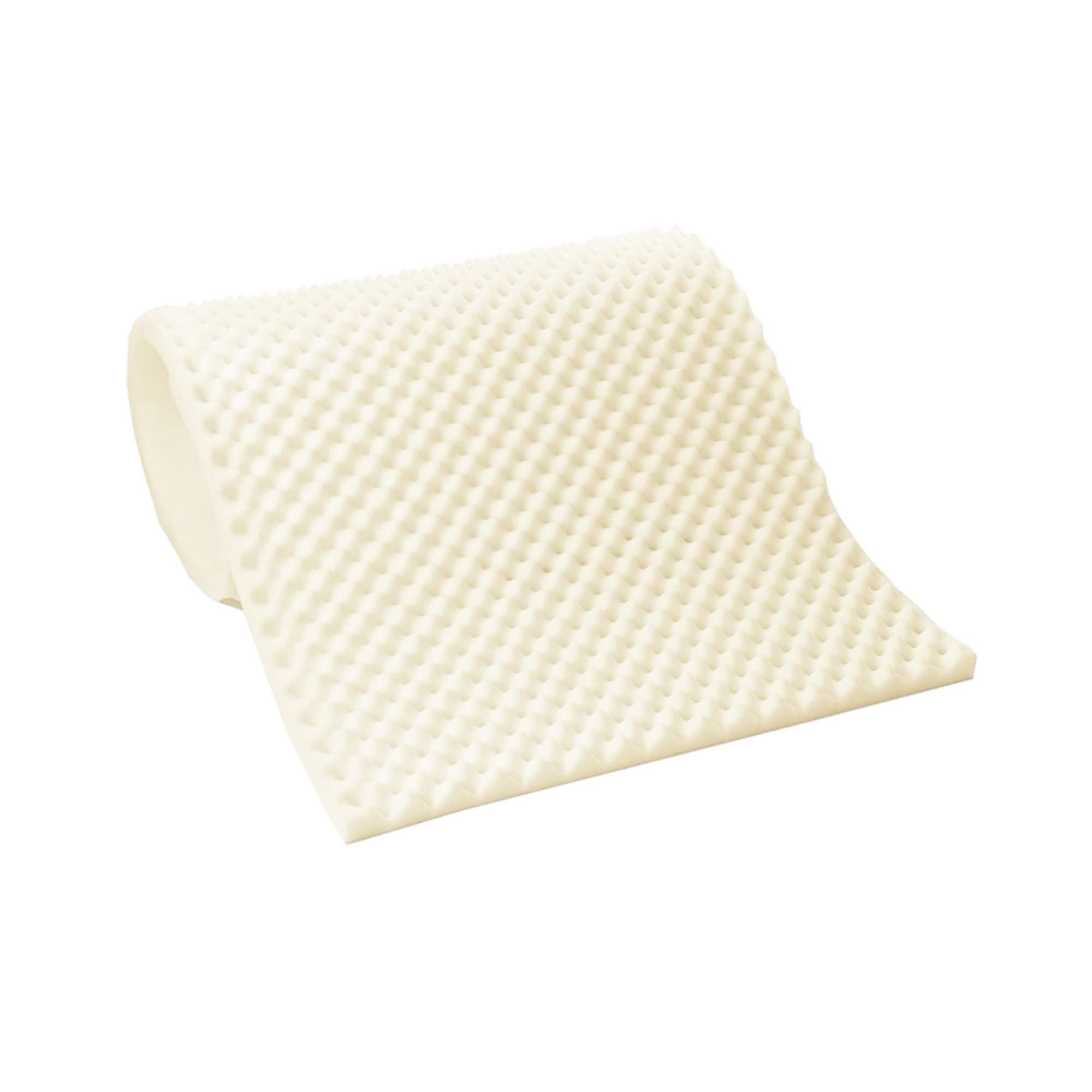 Greaton Breathable 1-inch Convoluted Egg Shell Foam Mattress Topper | Toppers for Mattresses Adds Ultimate Comfort, Reduces Back Pain, Perfect Body Support, Maintain Proper Posture, Full, White