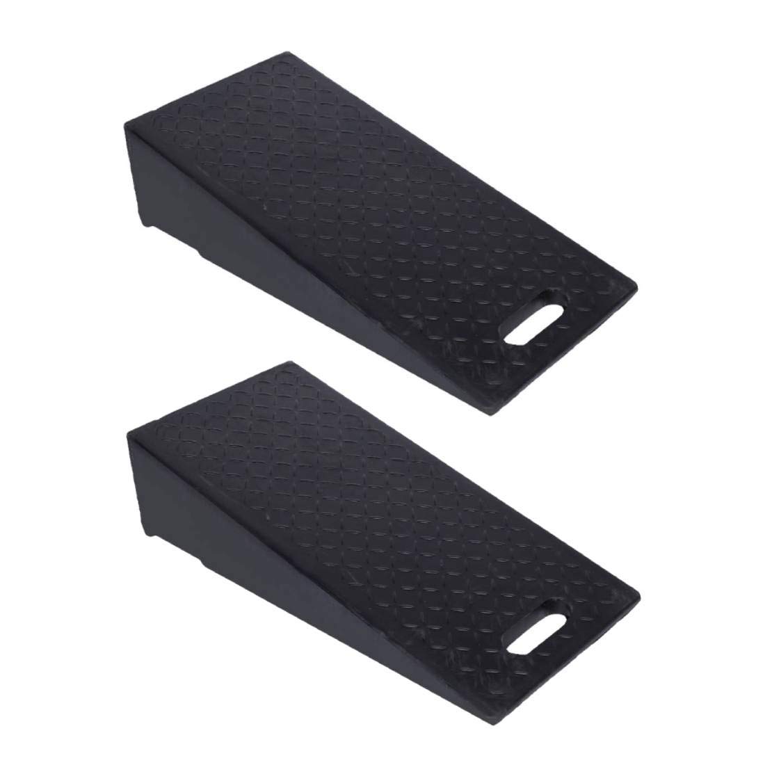 7.5" Rise Rubber Threshold Ramp, Solid Rubber Curb Ramps for Wheelchairs, Scooters, Car and Motorbike, 23.6 x 11.8 x 7.5 inch2 Pcs