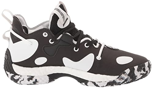 adidas Harden Vol. 6 Basketball Shoe, Black/Black/White, 4 US Unisex Big Kid