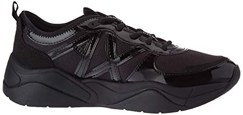 A|X ARMANI EXCHANGE Women's AX Logo Streetwear Sneaker, Black, 8.5
