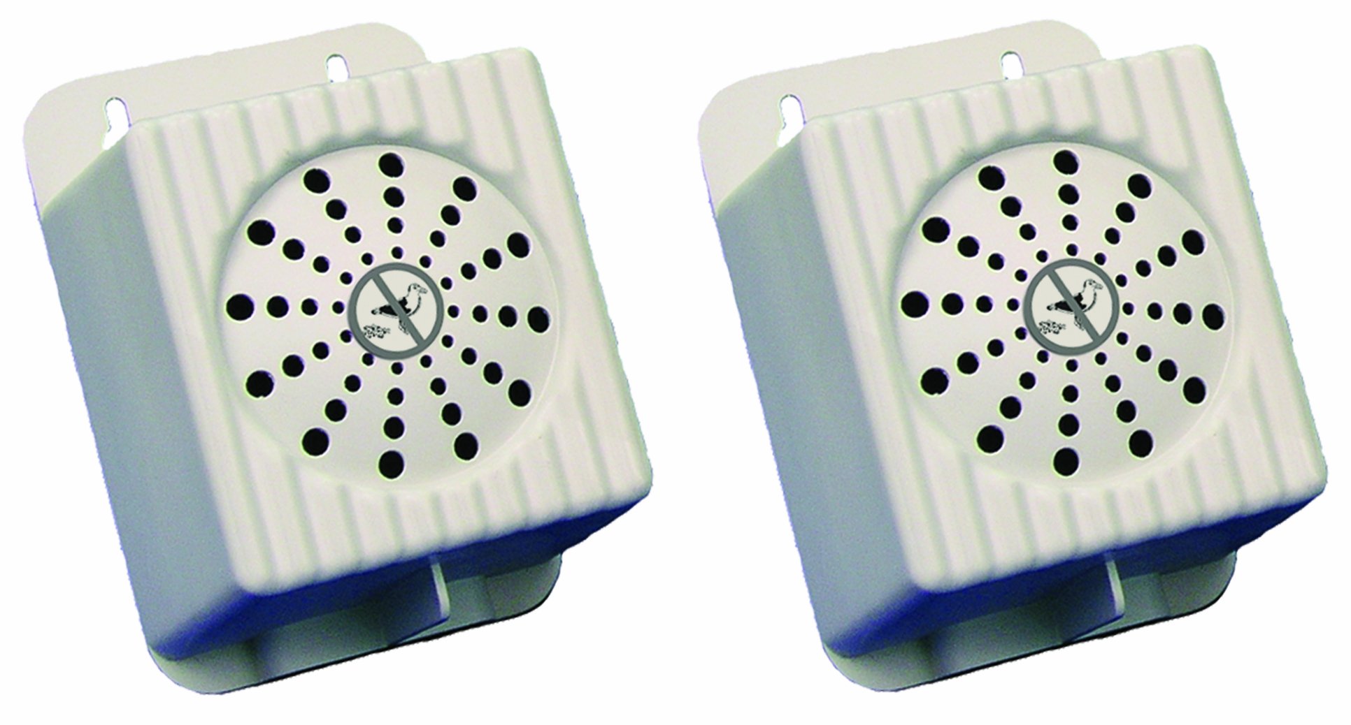 Bird B Gone - MMSONIC-SP2 Sonic Satellite Speakers - Amplifies Sonic Bird Deterrent Coverage - Boosts Area Protection by 2 Acres - Weatherproof - Easy Setup - for Bird Chase Units