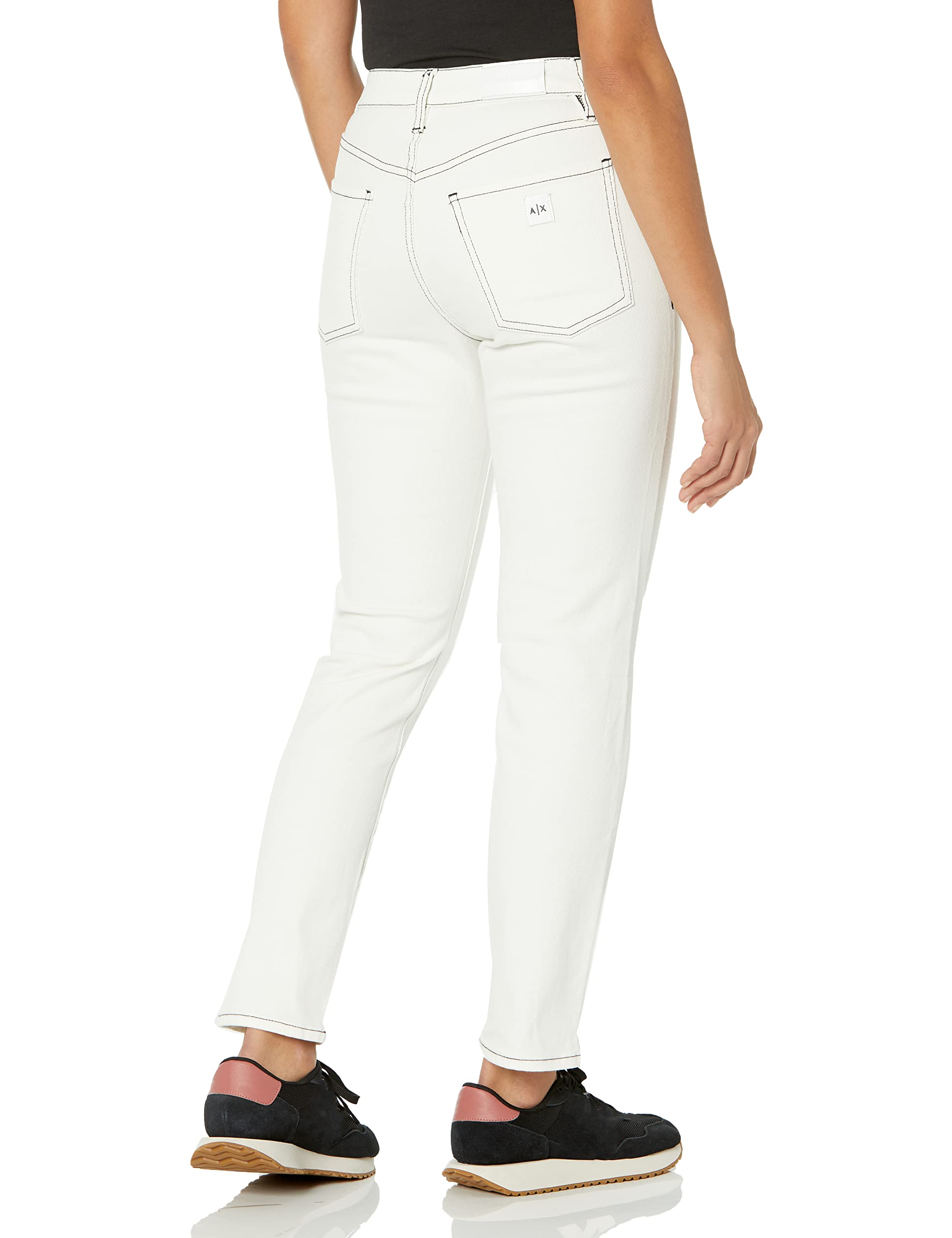 A|X ARMANI EXCHANGE womens 5 Pocket Carrot White Denim Washes Jeans, White Denim, 32 US