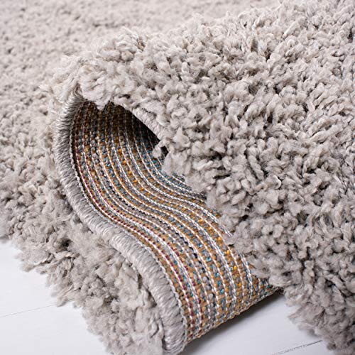 SAFAVIEH Venus Shag Collection 4' x 6' Taupe VNS520E Solid Non-Shedding Living Room Bedroom Dining Room Entryway Plush 1.8-inch Thick Area Rug
