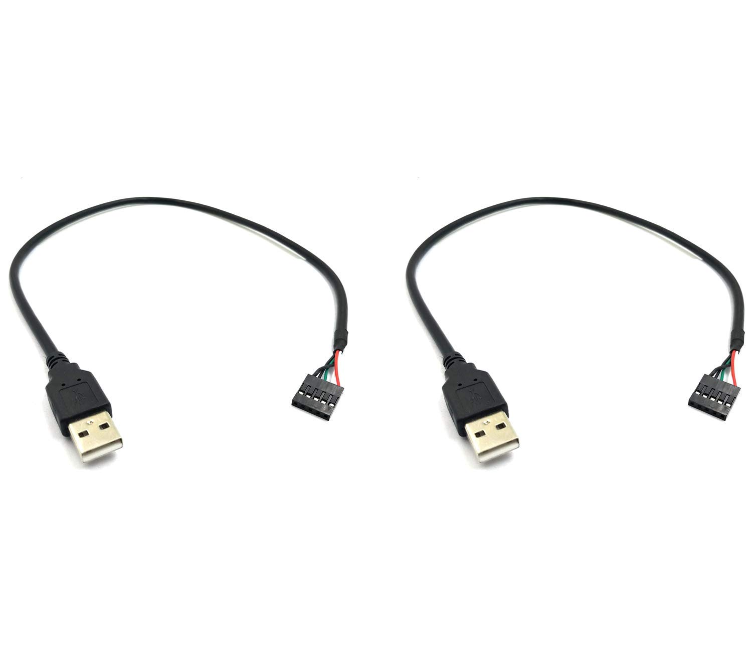 Duttek (2-Pack 50CM 5 Pin Motherboard Female Header to USB 2.0 Male Adapter Dupont Extender Cable (5Pin/USB M)