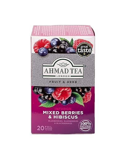 Ahmad Tea, Mixed Berries & Hibiscus, 20 Count (Pack of 6)