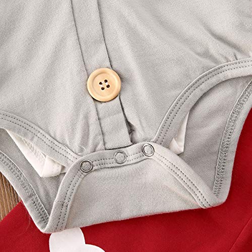 Infant Baby Boy Valentines Day Clothes My First Valentines Day Romper Bodysuit Pants Outfits Set 3PCS (Valentine's Day, 0-6M)