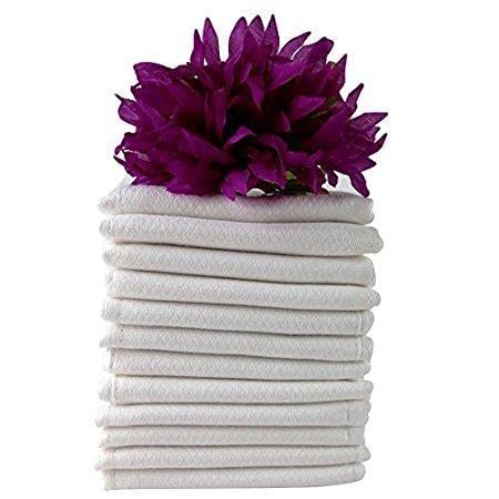 Birdseye Reusable Flat Cloth Diapers 27x27 100% Cotton High Absorbency Birdseye Burp Cloth, 12 Pack
