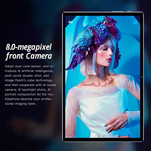 Asixxsix 10.1in HD Tablet, Android 12 6GB 128GB 8 Cores IPS Touchscreen Tablets with Dual Speakers & Dual Card Slot, 2.4G 5G Dual Frequency and 5.0 Bluetooth Connection, 8000mAh Battery, GPS(US)