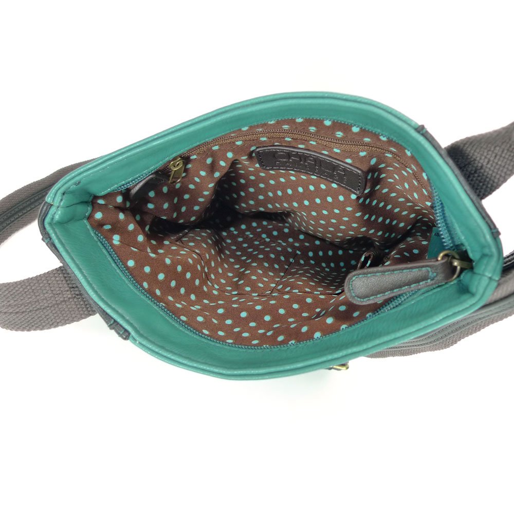 CHALA New Crossbody SWING Bag Vegan Leather (Black- Sea Turtle)