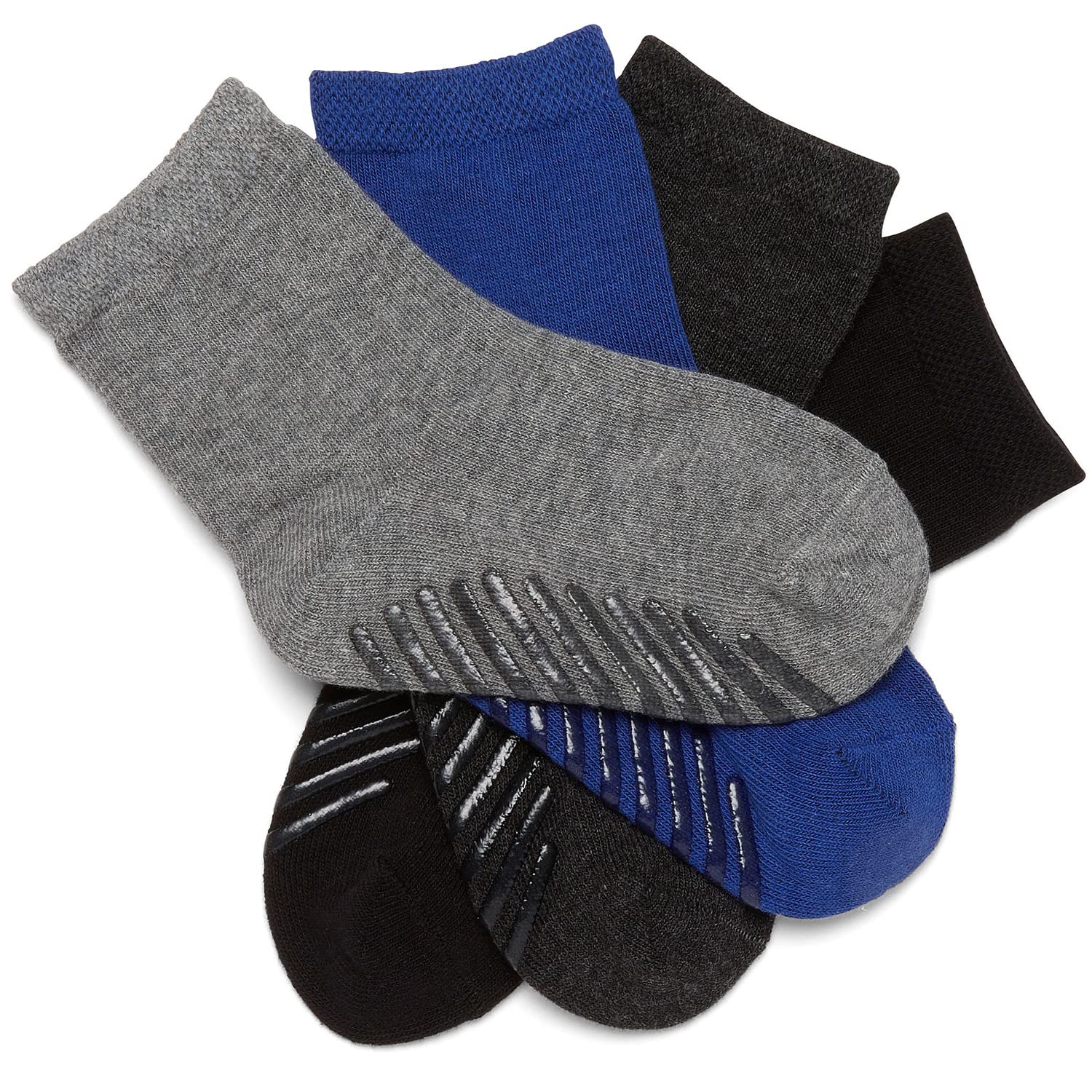 Gripjoy Toddler Socks with Grippers - Non Slip Socks for Kids - Toddler Grip Socks - 2T-4T - Boys Mix - 4 Pairs