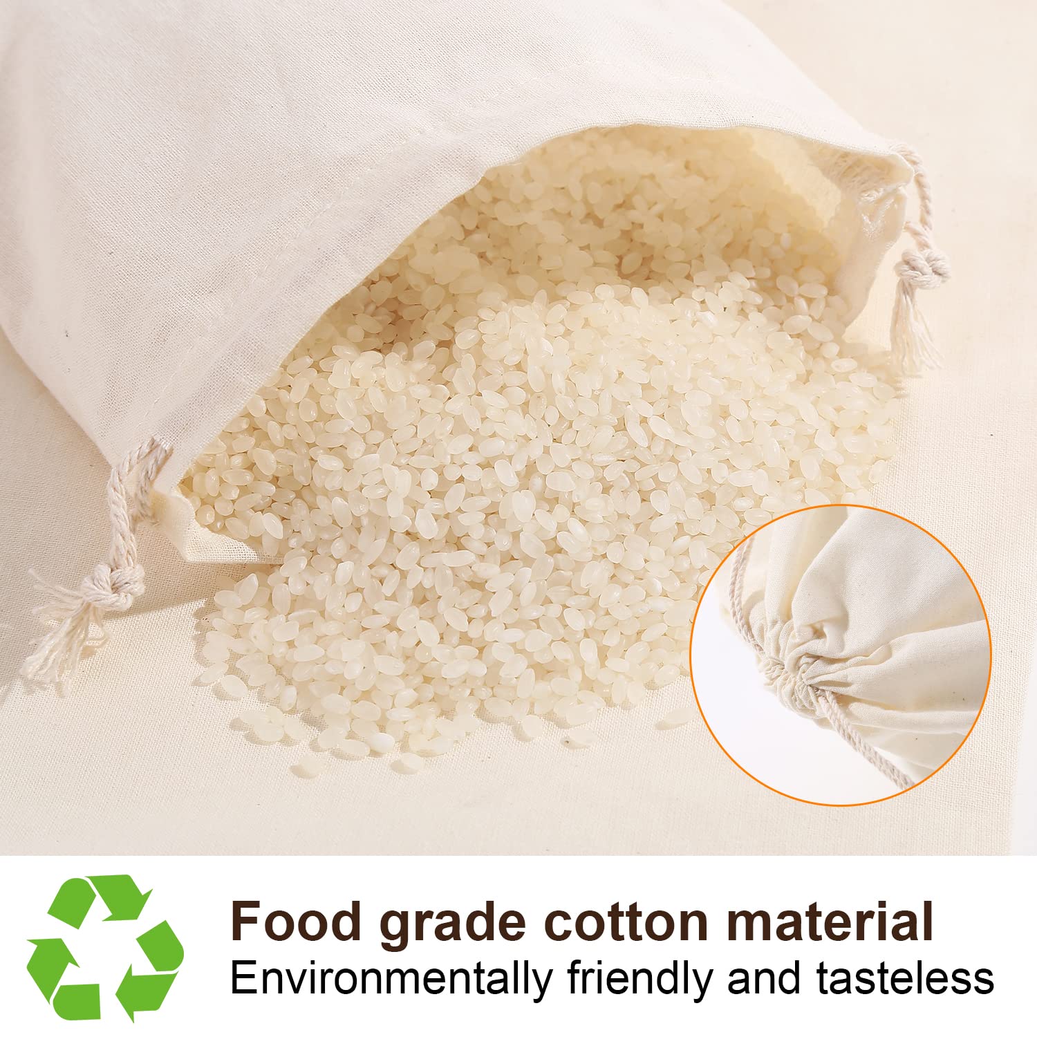 AUCIWLK 50 Pieces Muslin Bags Cotton Drawstring Bags Sachet Bag for Home Supplies fabric bags…