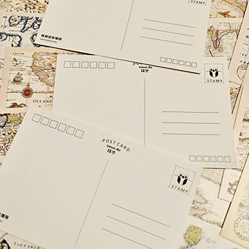 Paper Postcards,The World Map Vintage old travel Postcards,Retro Style Set of 30 Different Designs,Perfect for Wedding Party Guest Book