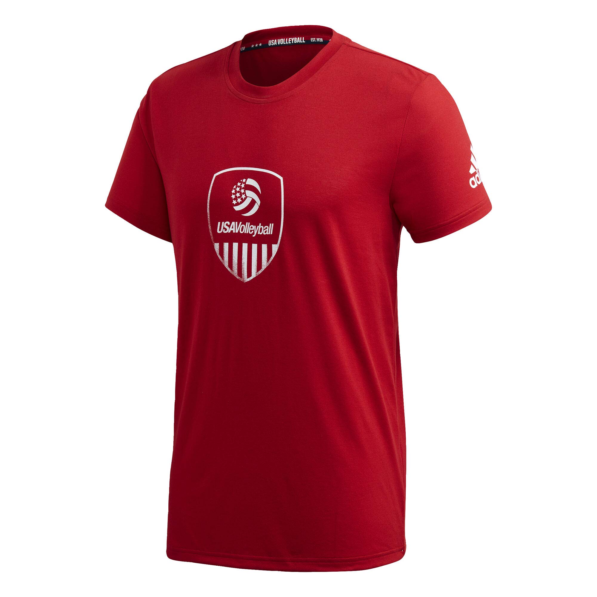 adidas Men's USA Volleyball Short Sleeve Tee Aeroready Team Power Red Large