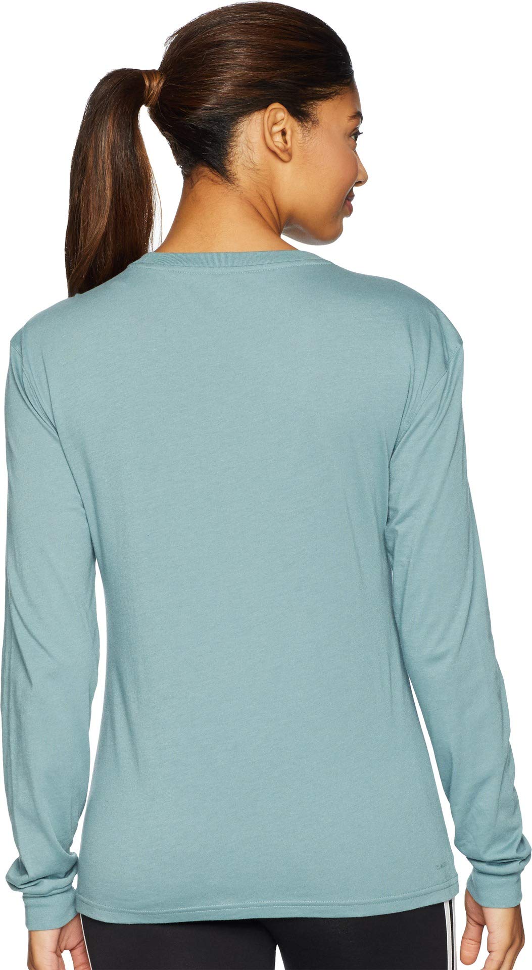 adidas Women's Basic Badge of Sport Long Sleeve Tee, Green Tint, Small