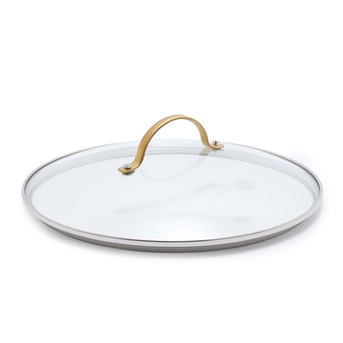 GreenPan Reserve 10" Tempered Glass Lid for Pots and Pans Cookware, Gold-Tone Handle with Matte Finish, Dishwasher and Oven Safe