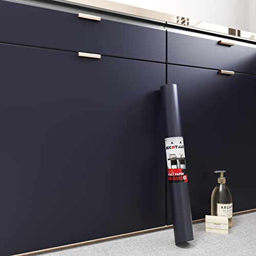 Decotalk Blue Contact Paper for Cabinets Dark Blue Peel and Stick Wallpaper for Bedroom Walls Removable Vinyl Wallpaper Self Adhesive Solid Blue Contact Paper for Shelves Dark Blue Wallpaper 12"x120"…