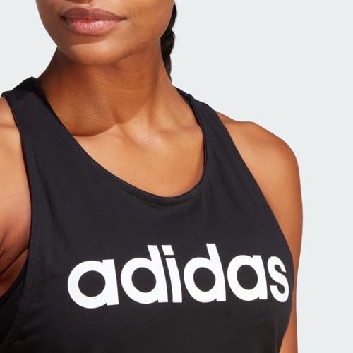 adidas womens Essentials Loose Logo Tank Top Shirt, Black/White, X-Large US