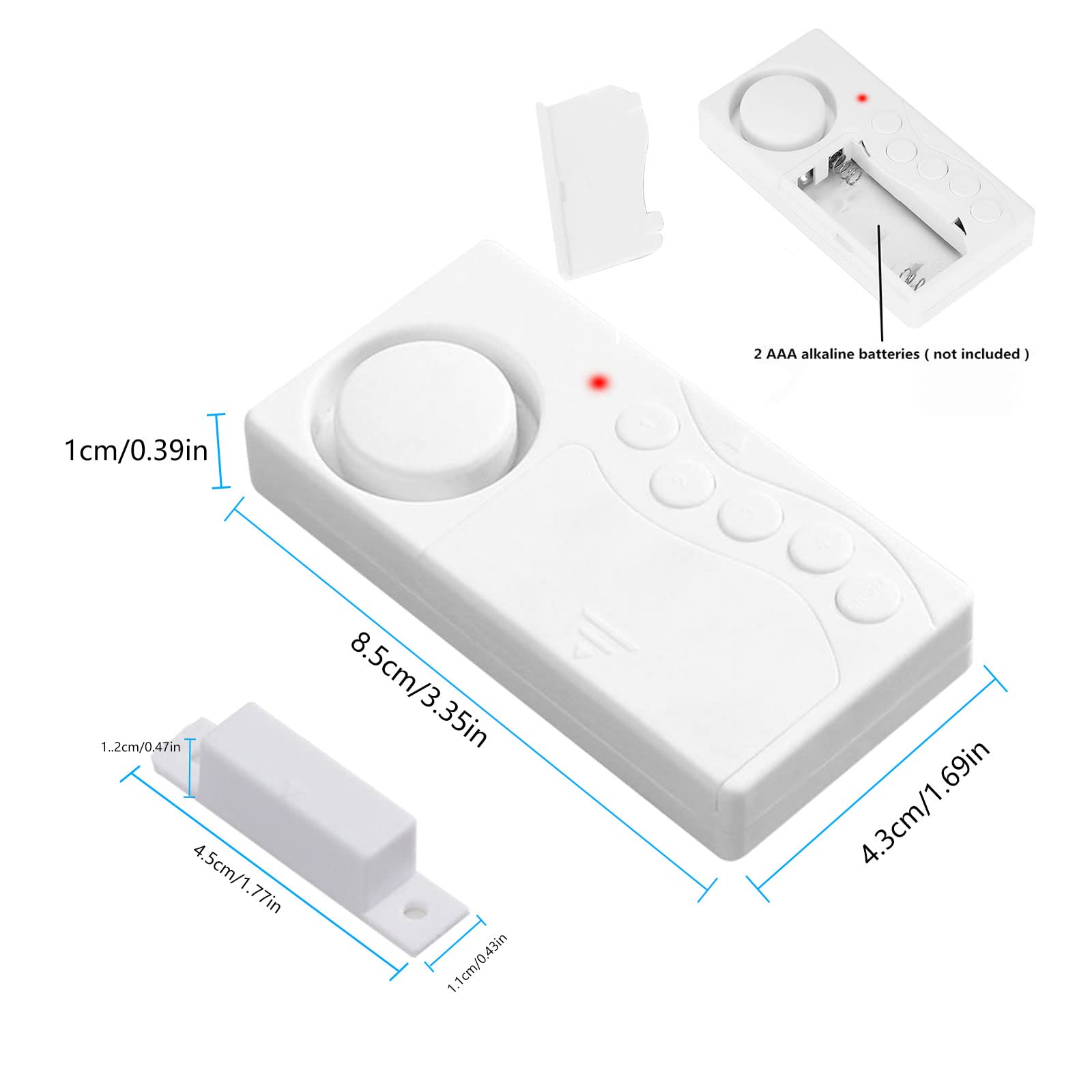 Freezer Door Alarm When Left Open,Fridge Door Alarm with Delay Upgrade 3/15/30/60 Seconds Security, Adjustable Delay Wireless Fridge Alarm Door Open Chime Refrigerator Wireless Alert(2 Set)