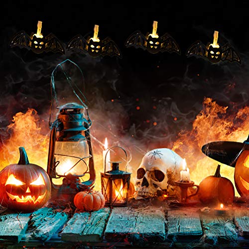BTSEURY 2 Meter Halloween Bat Light Decorations Bat Shaped Led Light Halloween Decorations Led Lights Halloween Garden Lighting Halloween Lights Outdoor Hanging for Home Indoor Outdoor