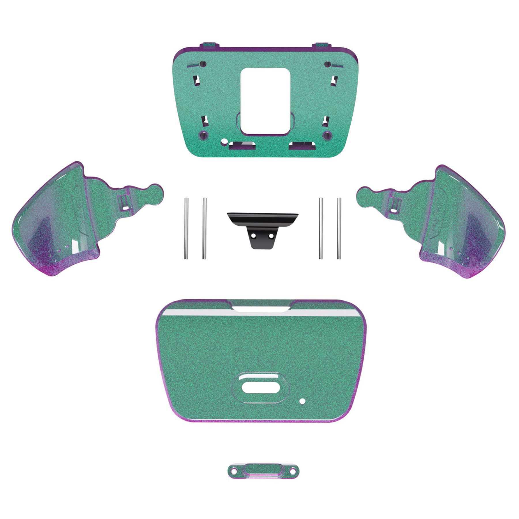 Chameleon Green Purple Replacement Redesigned K1 K2 Back Button Housing Shell for PS5 Controller eXtremerate Rise Remap Kit - Controller & Rise Remap Board NOT Included