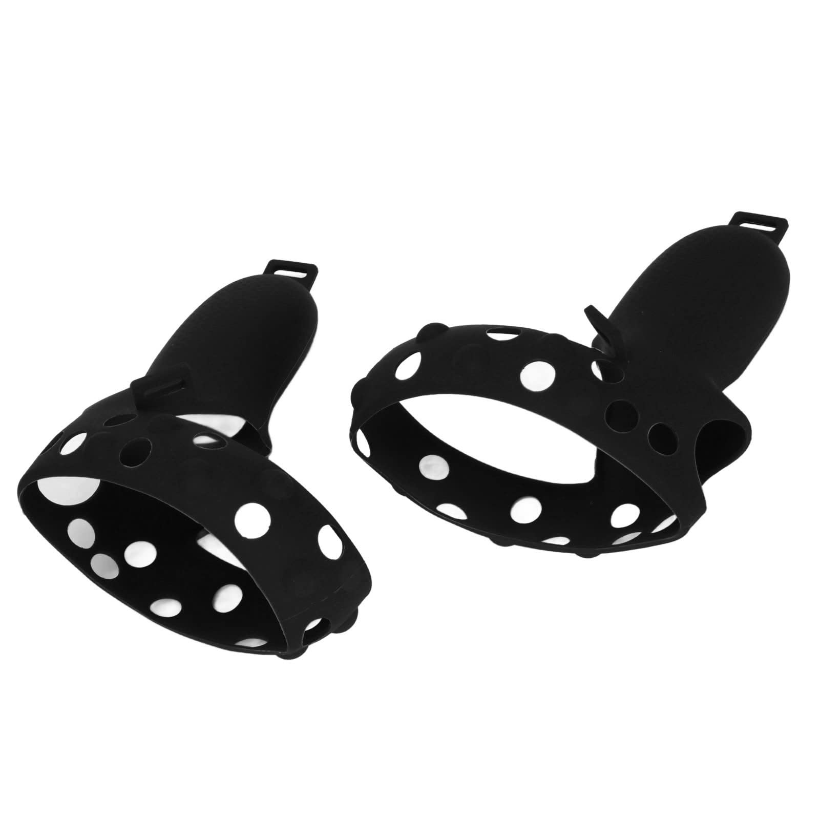 VR Joystick , Adjustable Protective Antislip Comfortable Controller Grip Cover Sweatproof with Strap for Quest 2(black)