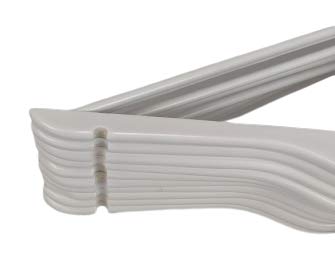 Pillowtex Wood Suit Clothes Closet Hanger w/Bar - Set of 50 White Hangers